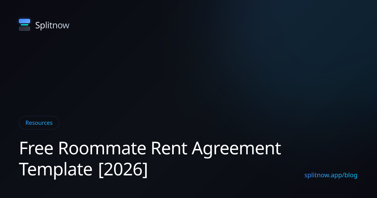 Free Roommate Rent Agreement Template [2026] - Splitnow